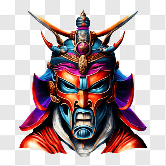 Download Samurai Warrior with Horned Helmet and Armor PNG Online ...