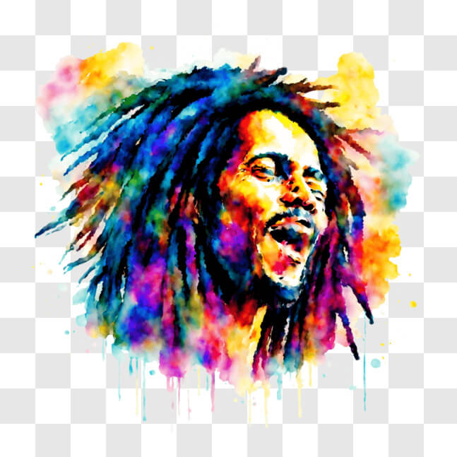 Download Bob Marley in Colorful Abstract Painting PNGs Online ...