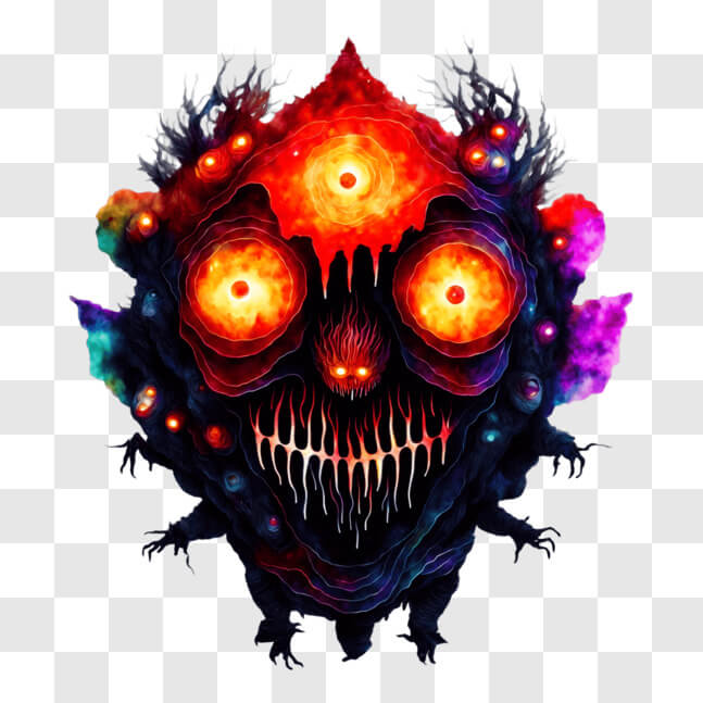 Download Scary Monster with Glowing Eyes and Bright Lights PNGs Online ...