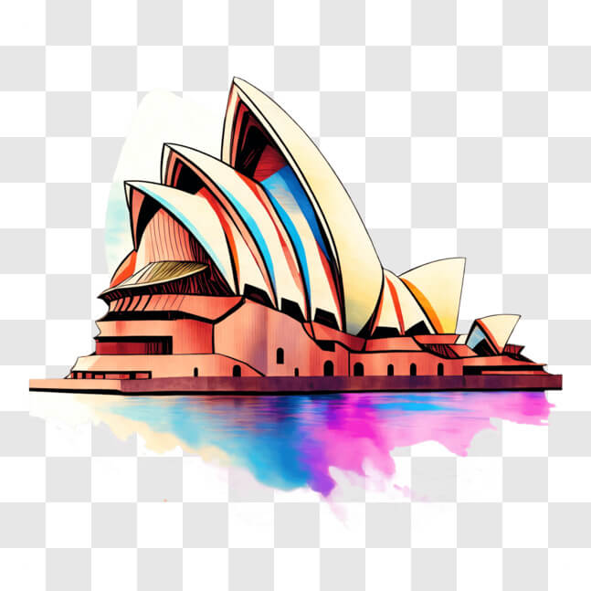 Download Sydney Opera House in Sydney, Australia with colorful drawing ...