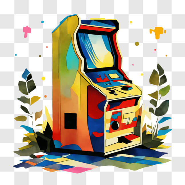 Download Colorful Arcade Machine in an Empty Space PNGs Online ...