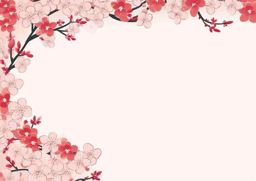 Scarica Cornice rosa con fiori di ciliegio Sfondi Online - Creative Fabrica