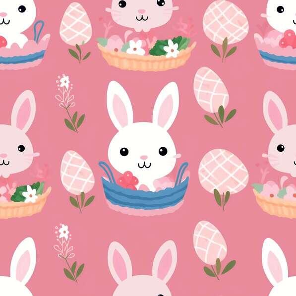 Download Easter Bunny Pattern with Pink Background Patterns Online ...