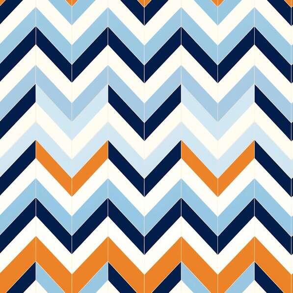 Download Chevron Pattern in Blue, Orange, and Yellow in Living Room ...