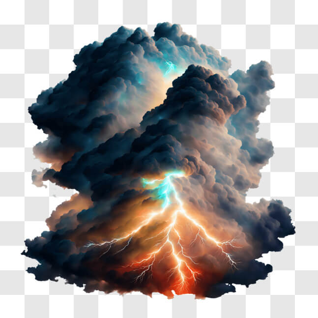 Download Stormy Sky with Vivid Lightning Bolts PNGs Online - Creative ...