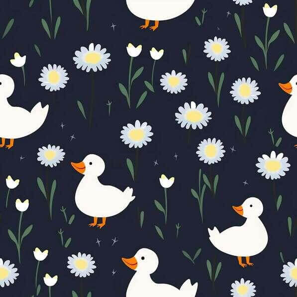 Download Seamless Duck and Daisy Pattern Patterns Online - Creative Fabrica