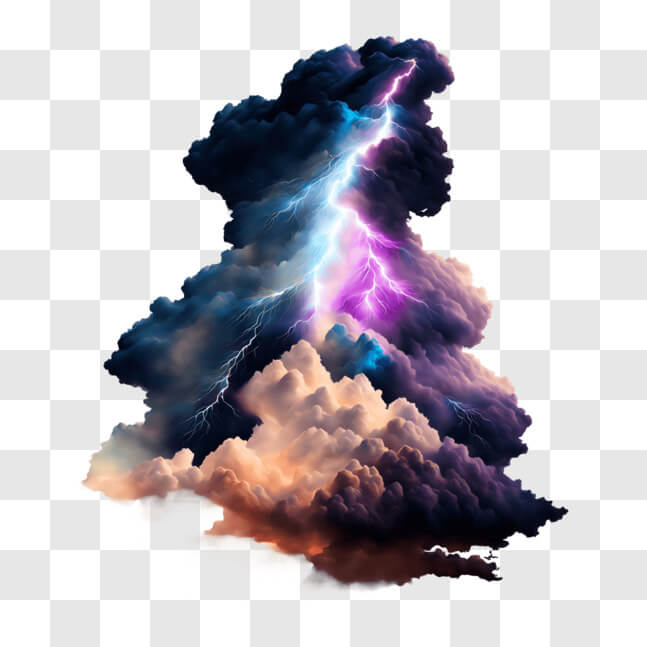 Download Stormy Sky with Clouds, Lightning, and Thunder PNGs Online - Creative Fabrica