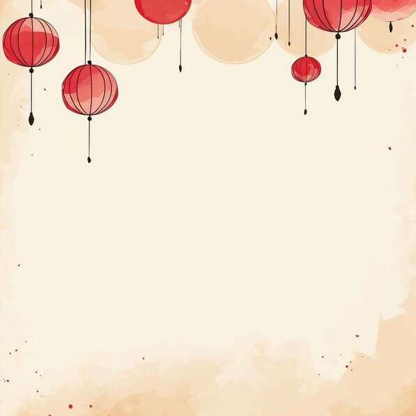 Download Chinese New Year Watercolor Background with Red Lanterns ...