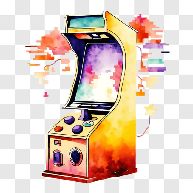 Download Colorful Arcade Machine with Stars in the Background PNGs ...