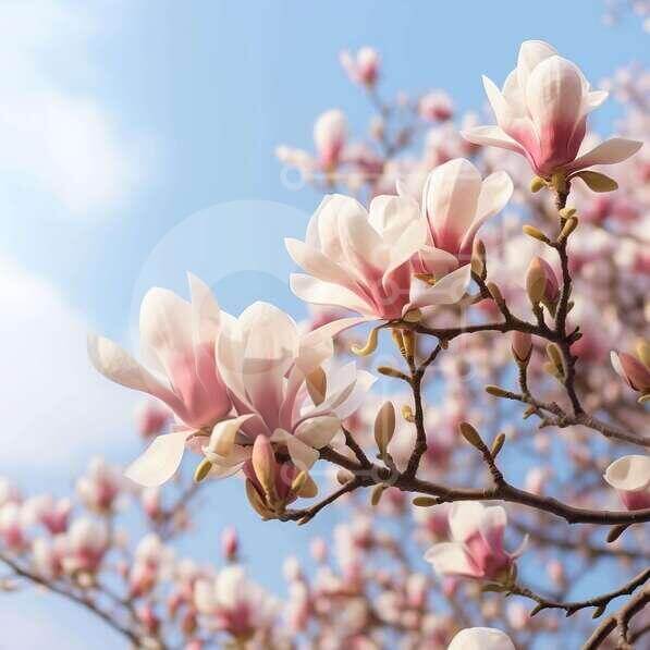 Magnolia Tree Blooming in Spring stock photo | Creative Fabrica