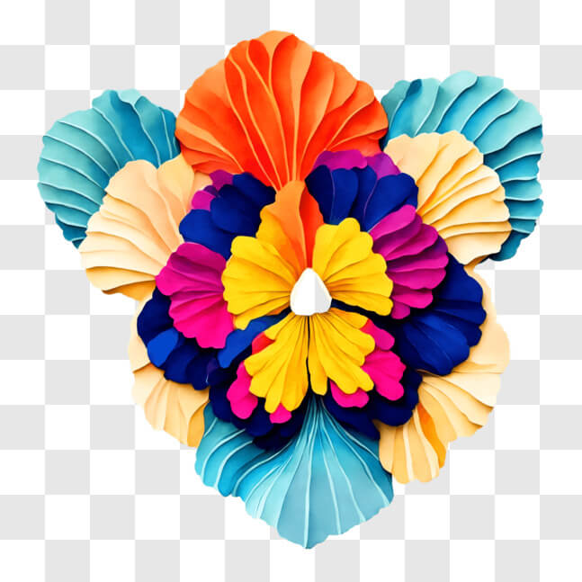Download Colorful Paper Flower on Black Background PNGs Online ...