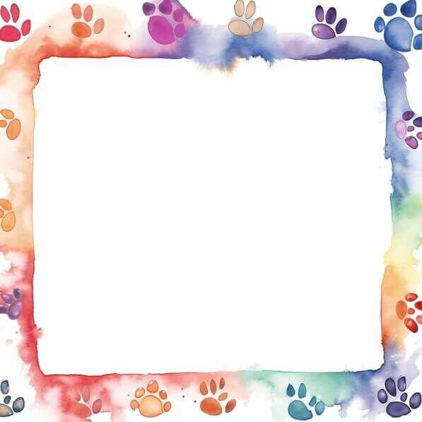 Download Colorful Paw Print Frame Backgrounds Online - Creative Fabrica