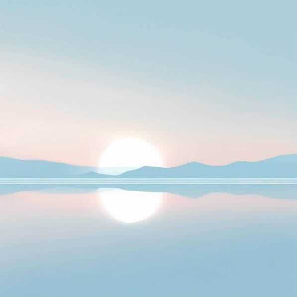 Download Sunrise over the Water with Mountains in the Background ...