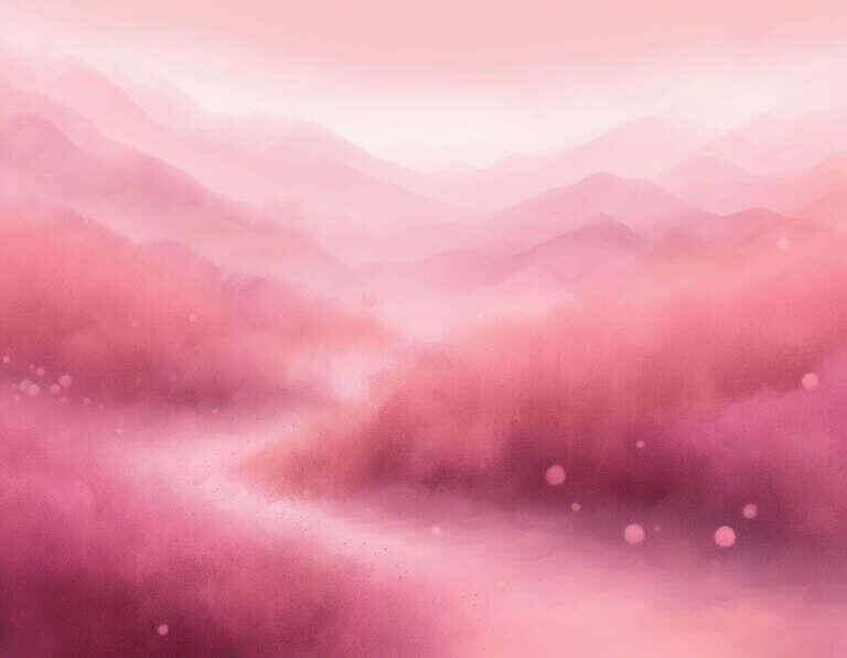 Download Abstract Pink Landscape Painting with Mountains and Clouds ...