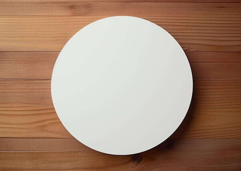 Download White Oval-Shaped Plate on Wooden Wall Mockups Online ...