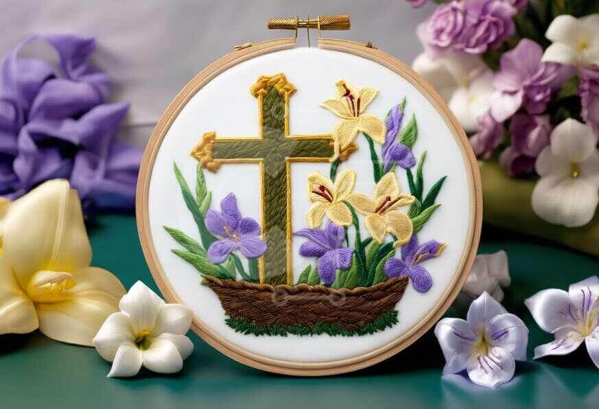 Religious Embroidery Hoop for Easter Celebrations stock photo ...