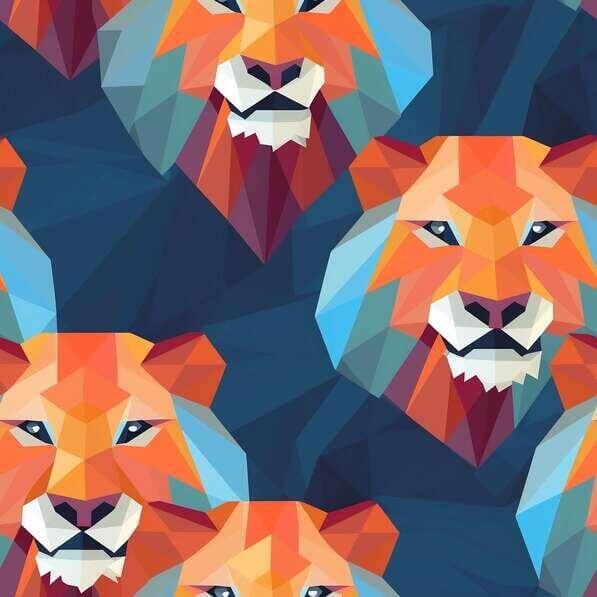 Download Colorful Lion Heads Seamless Pattern Patterns Online ...