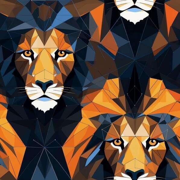 Download Seamless Lion Pattern with Triangles and Colors Patterns ...