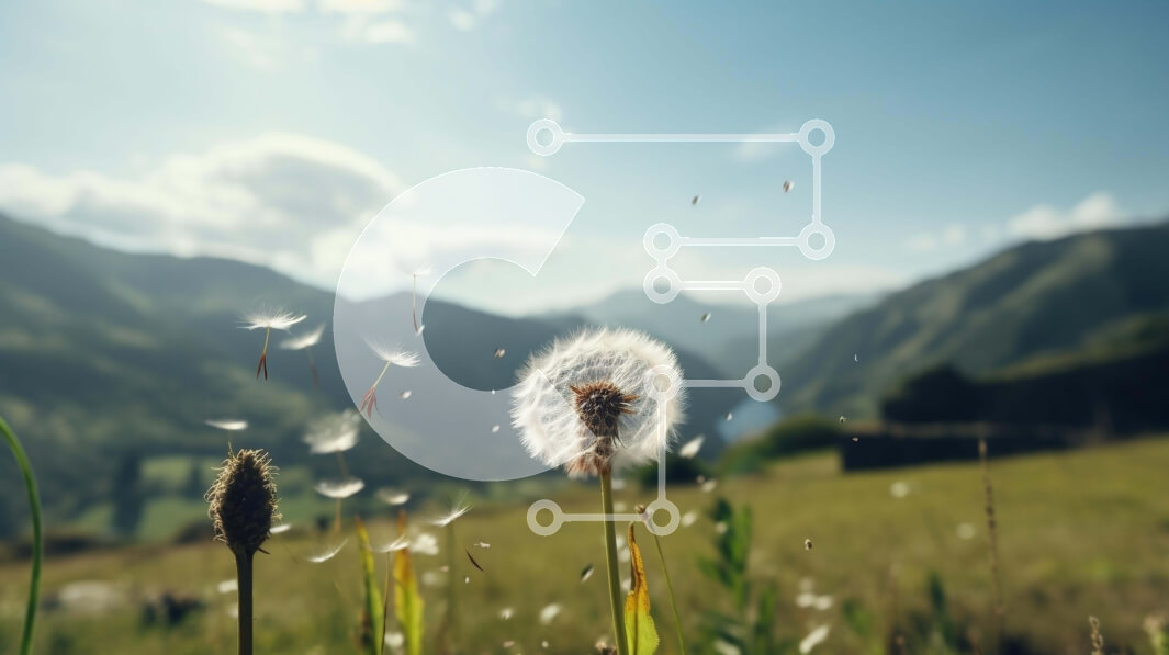 Download Dandelion in a Grassy Field with Mountain Range in the ...