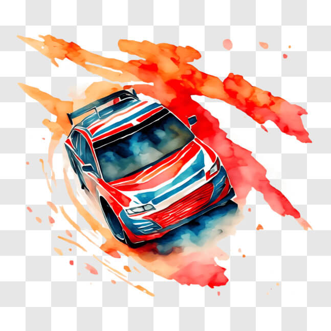 Download Abstract Racing Car in Red, White, and Blue Swirling Pattern ...