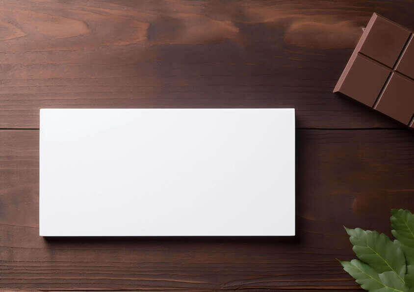 Download Brown Wooden Table with Notepad and Chocolate Bar Mockups ...