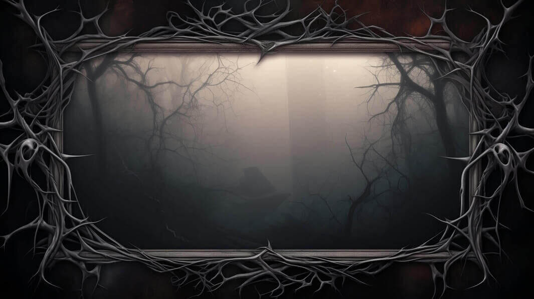 Download Dark Forest Scene with Ornate Frame Backgrounds Online ...