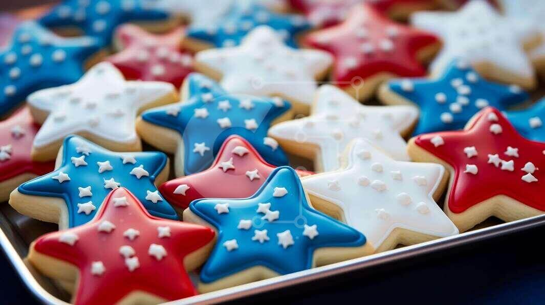 Patriotic Star-Shaped Cookies for Independence Day Celebration stock ...