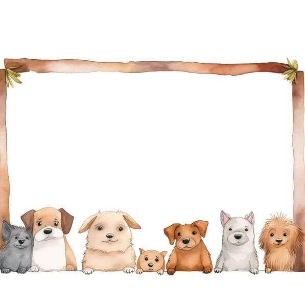 Download Colorful Decorative Dog Frame for Home or Office Backgrounds ...