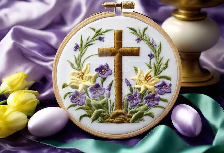 Easter-themed Embroidery Hoop Decoration stock photo | Creative Fabrica