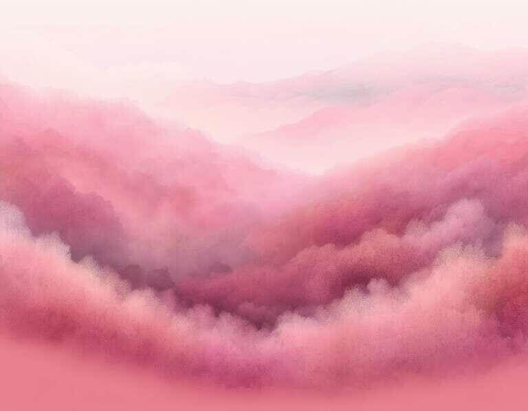 Download Abstract Pink Cloudy Landscape Painting with Mountains ...