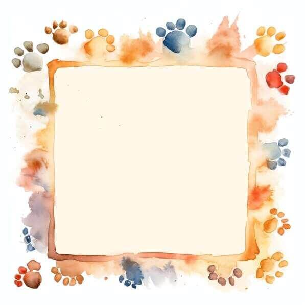 Download Watercolor Paw Print Frame for Creative Design Backgrounds ...