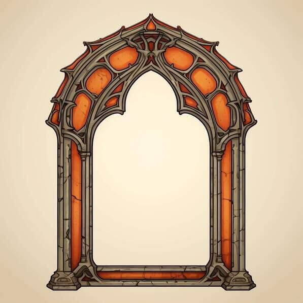 Download Gothic-style Window Frame for Interior Decoration Backgrounds ...