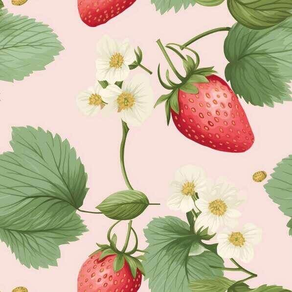 Download Seamless Strawberry and Flower Pattern Patterns Online ...