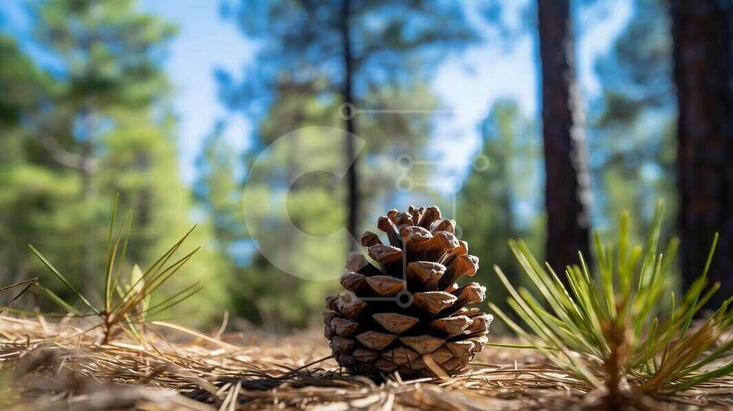 Discover the Beauty of a Single Pine Cone in the Forest stock photo ...