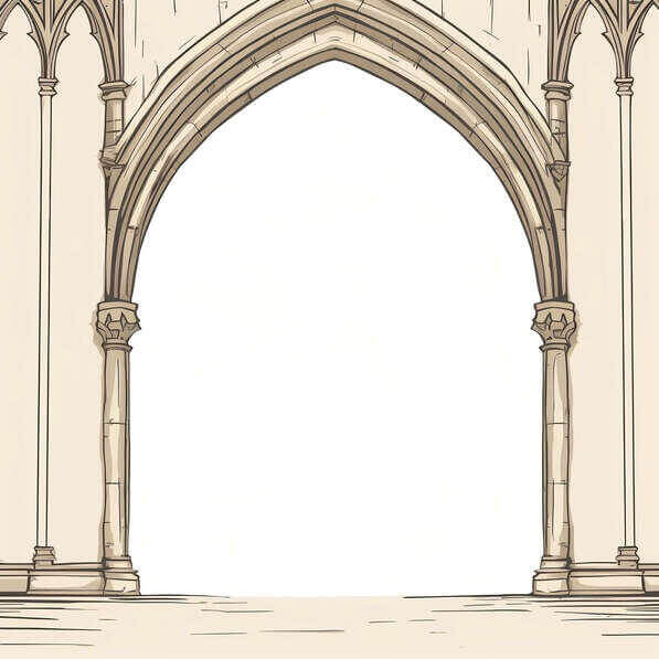 Download Gothic Arched Doorway With Statues And Carvings Backgrounds Online Creative Fabrica 