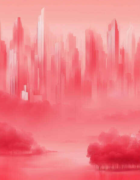 Download Pink Cityscape with Floating Buildings Backgrounds Online ...