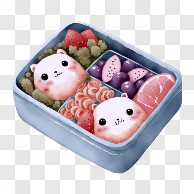 Download Bento Box with Fruits and Cute Bears PNGs Online - Creative ...
