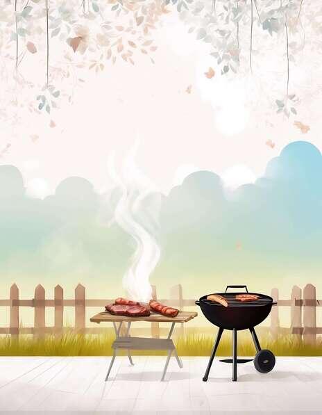 Download Outdoor Barbecue Area with Grills and Wooden Deck Backgrounds ...
