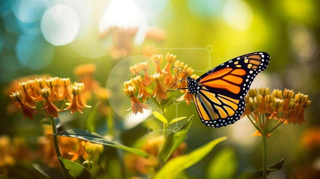 Beautiful Monarch Butterfly Resting on Orange Flower stock photo ...
