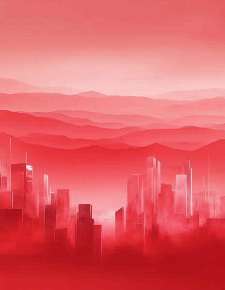 Download Red Cityscape with Buildings and Mountains in the Background ...