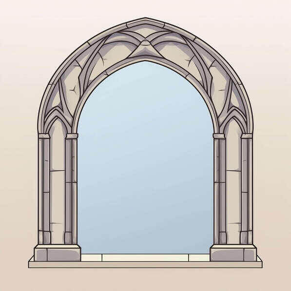 Download Gothic-style Window with Arched Frame and Pillars Backgrounds ...