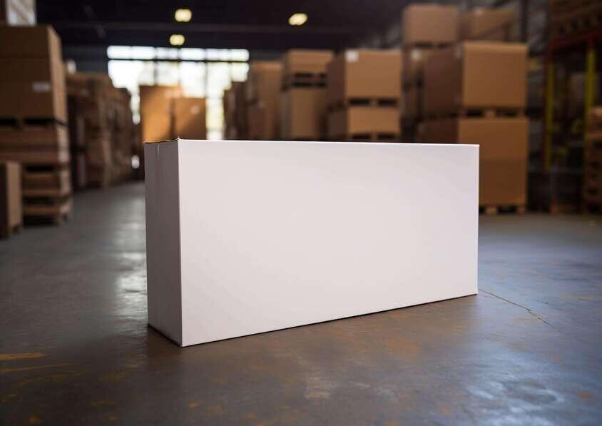Download Large White Box in Industrial Warehouse Mockups Online ...