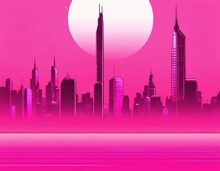 Download Pink Cityscape with Skyscrapers and Buildings Backgrounds ...