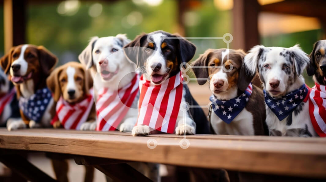Patriotic Dogs Celebrating 4th of July stock photo | Creative Fabrica