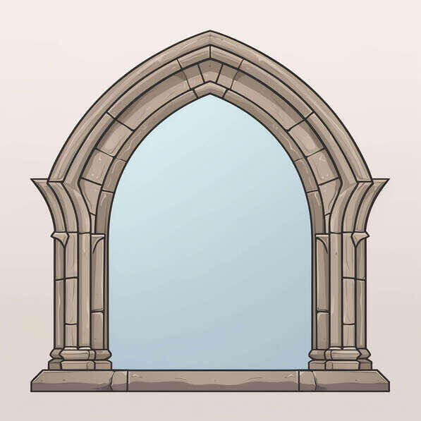 Download Gothic Arched Window Illustration for Architecture and Design ...