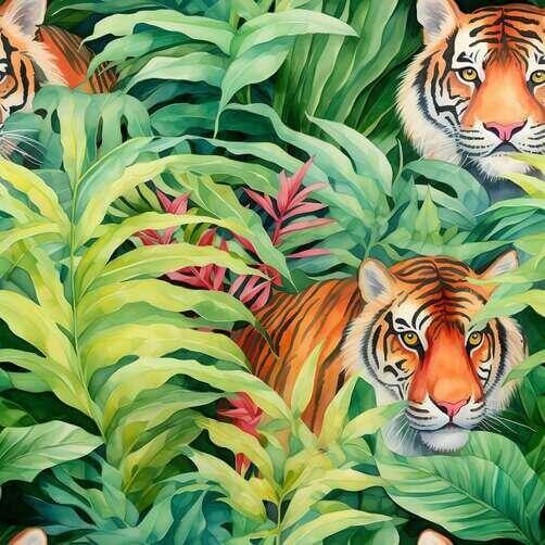 Download Tiger Cub Jungle Seamless Pattern Patterns Online - Creative ...