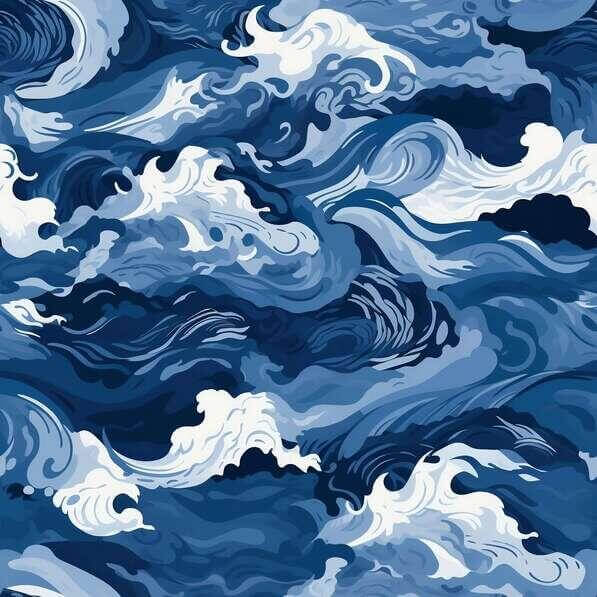 Download Seamless Blue and White Ocean Waves Pattern Patterns Online ...