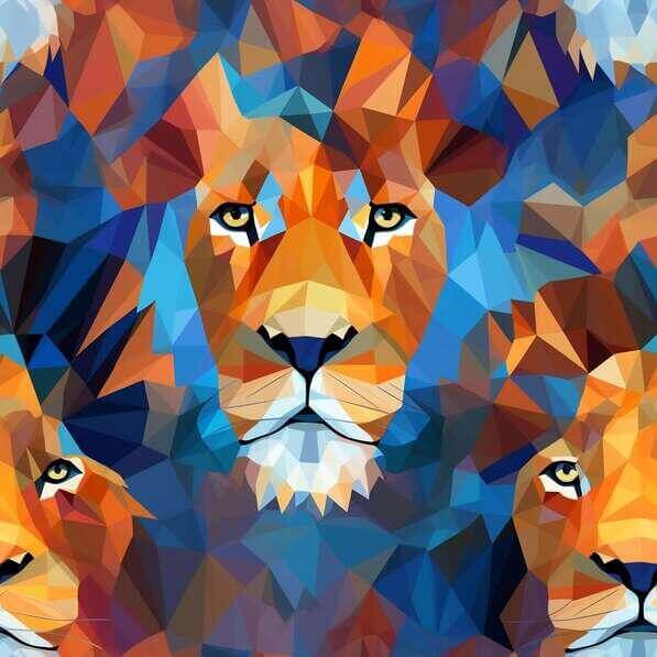 Download Seamless Polygonal Lion Pattern Patterns Online - Creative Fabrica