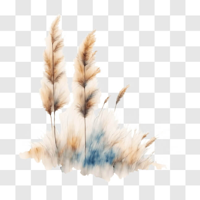 Download Nature-inspired Watercolor Painting of Tall Grasses PNGs ...