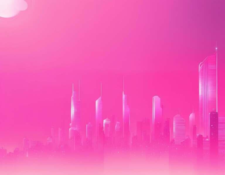 Download Futuristic Pink Cityscape with Skyscrapers and Lights ...